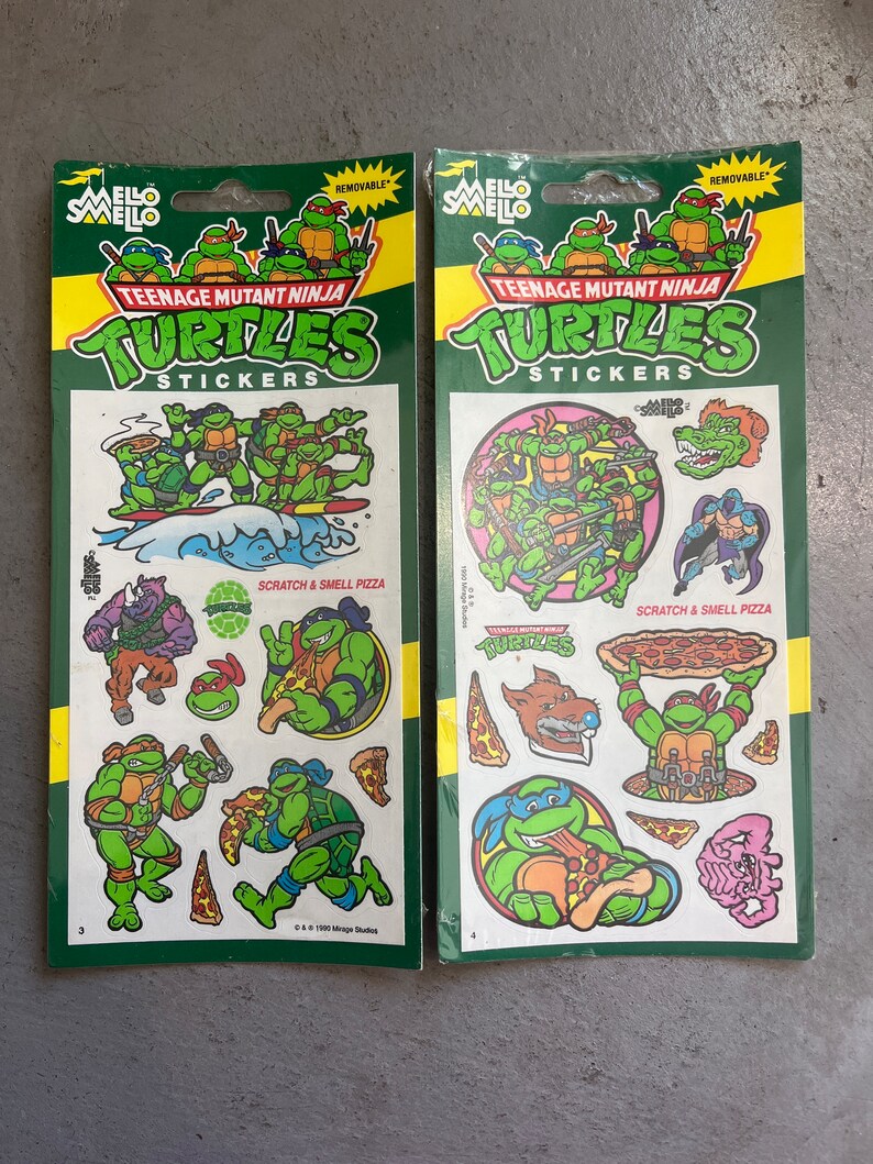 Teenage Mutant Ninja Turtles Sticker Set // 1990 - Etsy