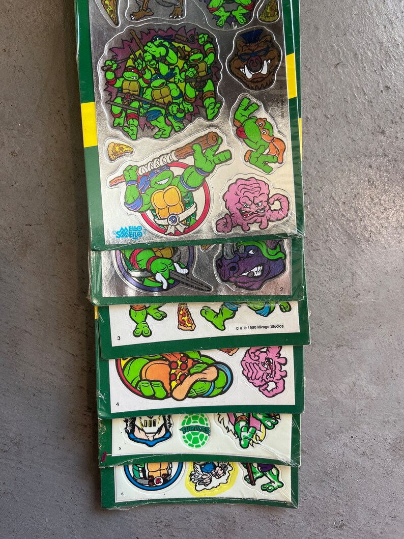 Teenage Mutant Ninja Turtles Sticker Set // 1990 - Etsy