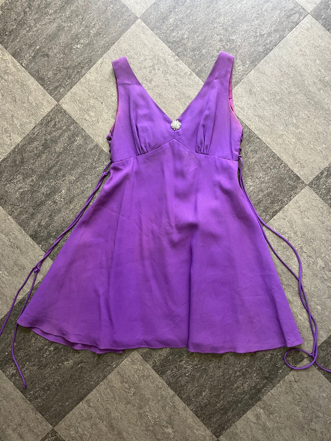 Purple Go-go Mini Dress // Vintage Joseph Magnin - Etsy