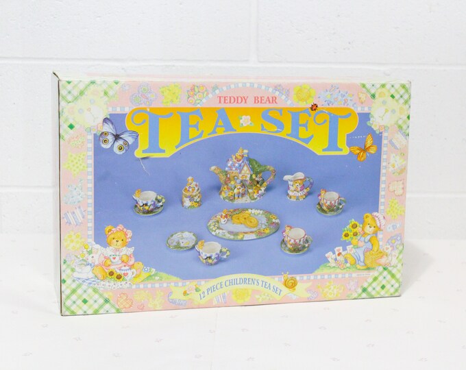 Teddy Bear Tea Set, Childrens Toy Tea Party, Pretend Play Dishes for ...