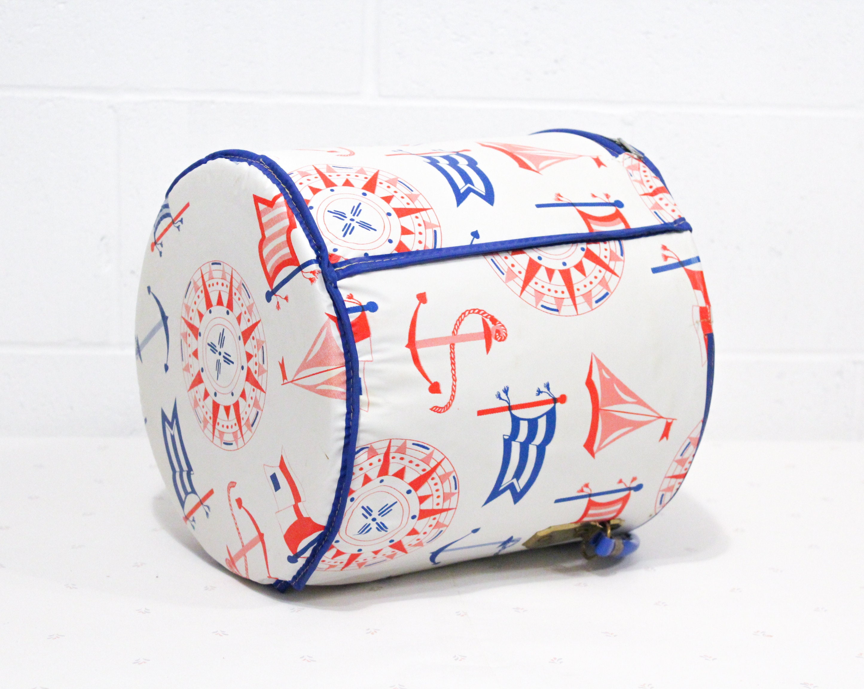 Nautical Theme Carry Bucket with Handle 70s Vintage Red Pail | Etsy