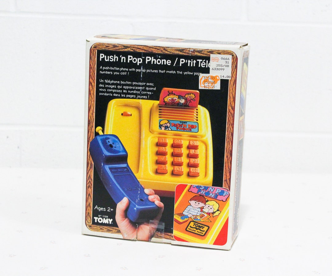 1984 Tomy Push and Pop Phone Toy for Kid, Pop up Picture Phone Toy ...