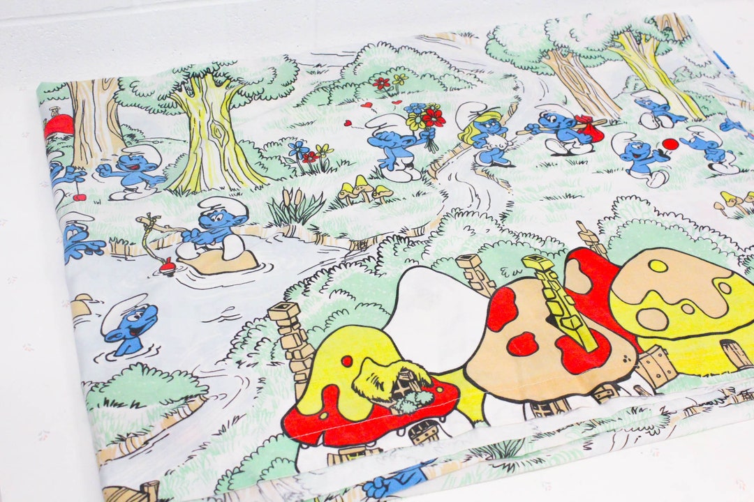 Vintage Smurfs Twin Bed Sheet Set, Smurfs Bedding for Kids, Kids ...