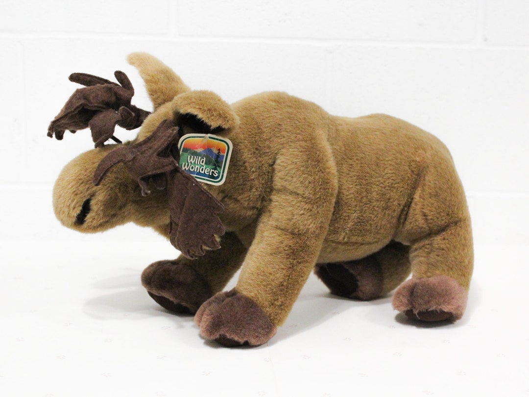 Wild Wonders Moose Plush Toy, Canadian Moose Stuffed Animal Toy ...