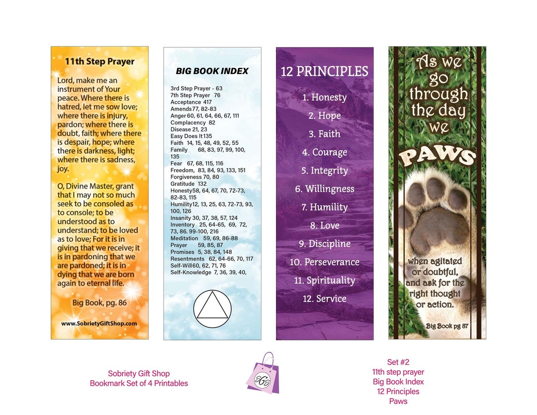 Sobriety Themed Bookmarks to Print - Etsy