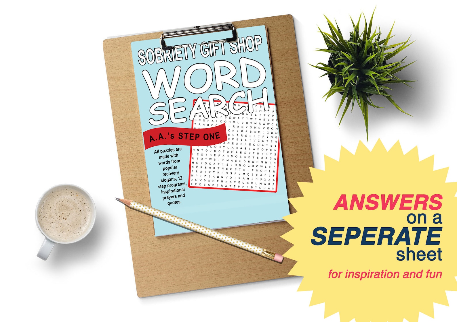 Word Search Puzzle Using Words From Alcoholics Anonymous, Step One ...