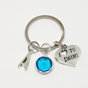 I Love to Swim Keychain, Swim Gifts, Swim Keyring, Swimmer Keychain ...