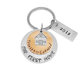 Personalized New Home Key Chain Our First Home Keychain Our | Etsy