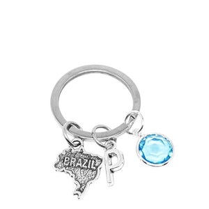 Brazil Map Keychain Brazil Key Ring Country Map Keychain - Etsy