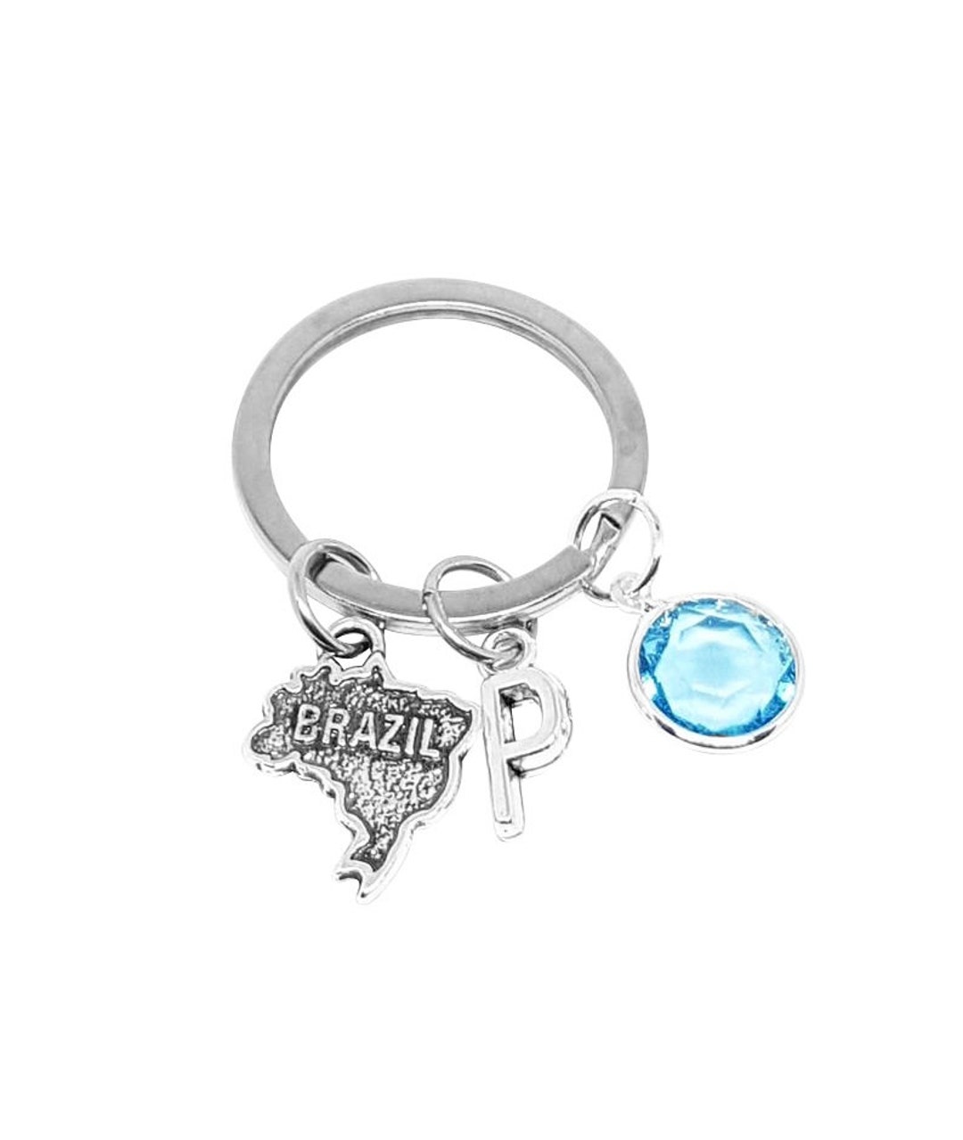 Brazil Map Keychain Brazil Key Ring Country Map Keychain - Etsy