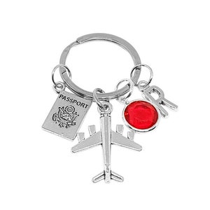 Passport Keychain, Personalized Pilot Keyring, Airplane Keychain, Pilot ...