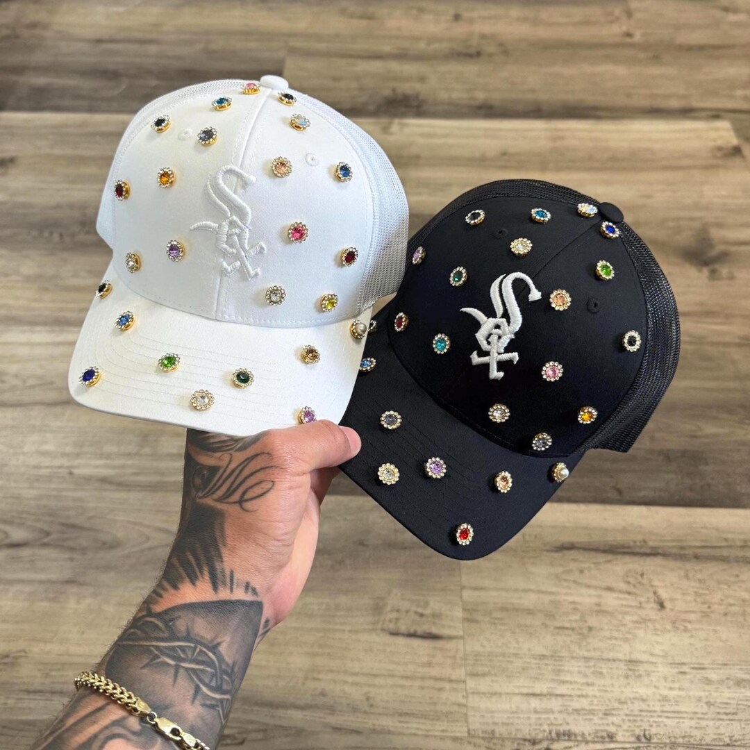 Chicago Rhinestone Trucker Hat – Bling Embroidered Snapback – Custom ...
