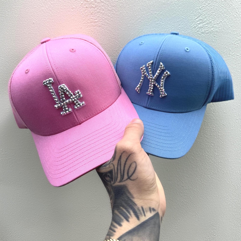 Blue Rhinestone La Hat - Etsy