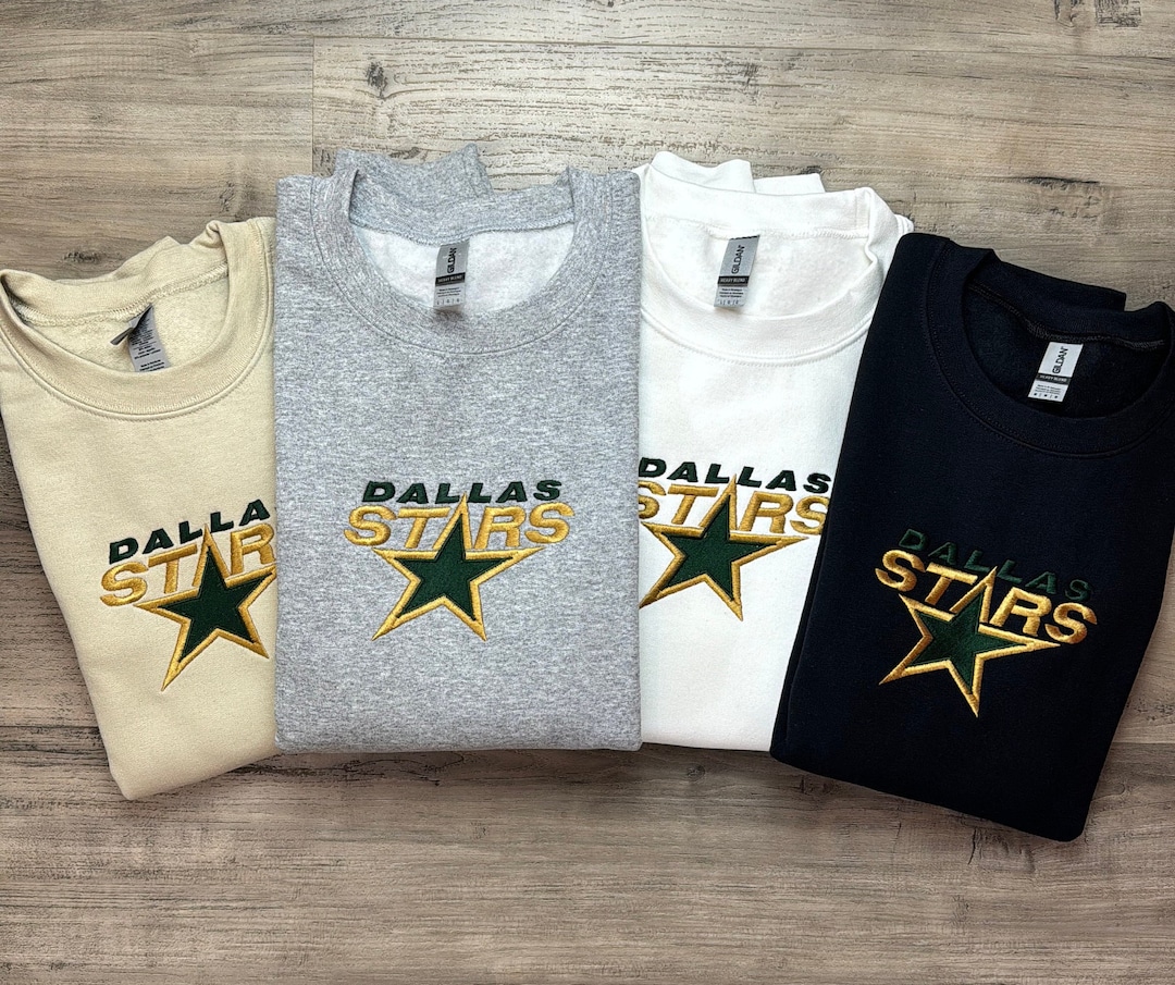 Dallas Star Vintage Style Embroidered Sweatshirt, Dallas Sweater, Stars ...