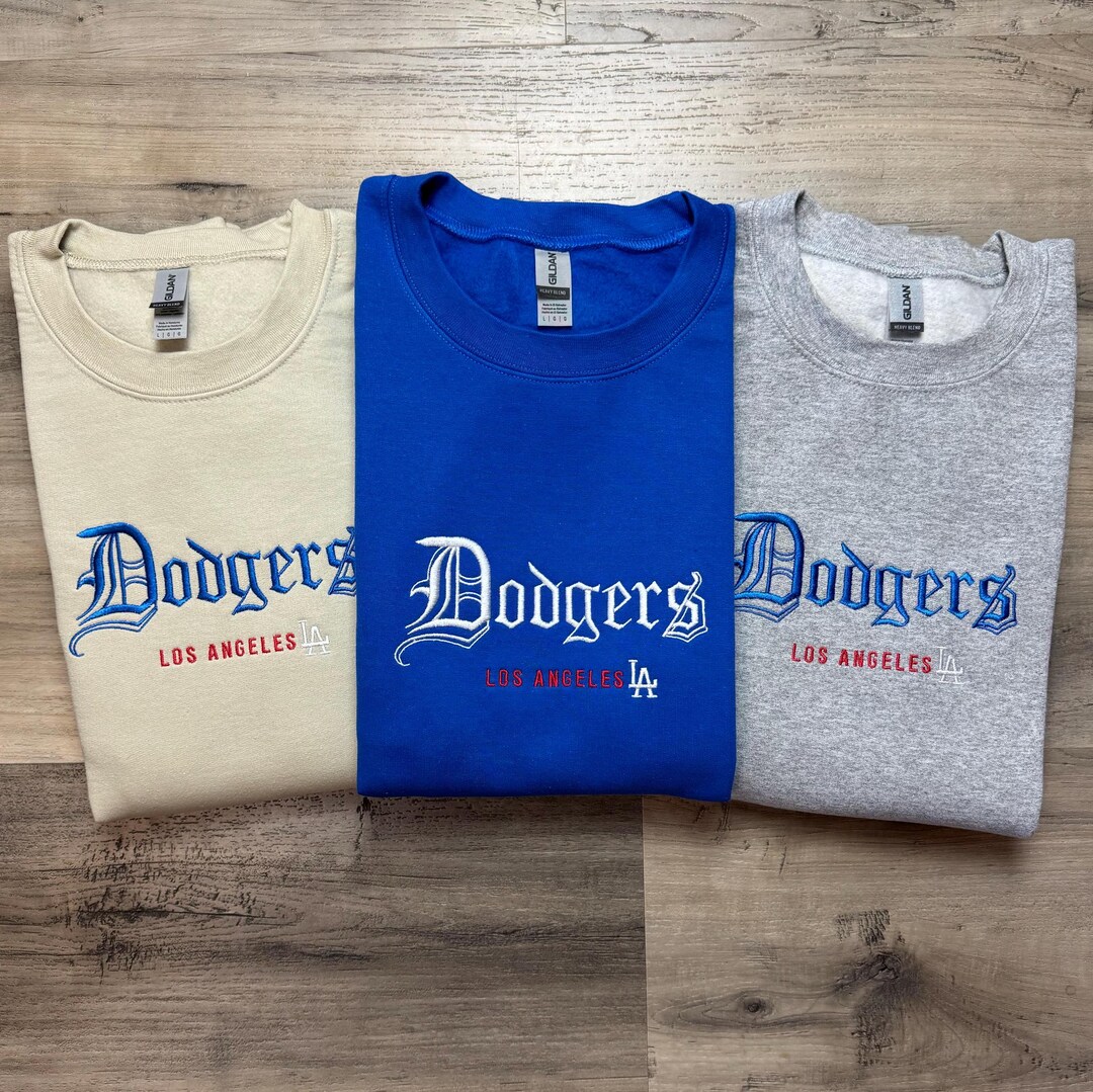 Embroidered Dodger Vintage Sweatshirt, Dodger World Series Crewneck ...