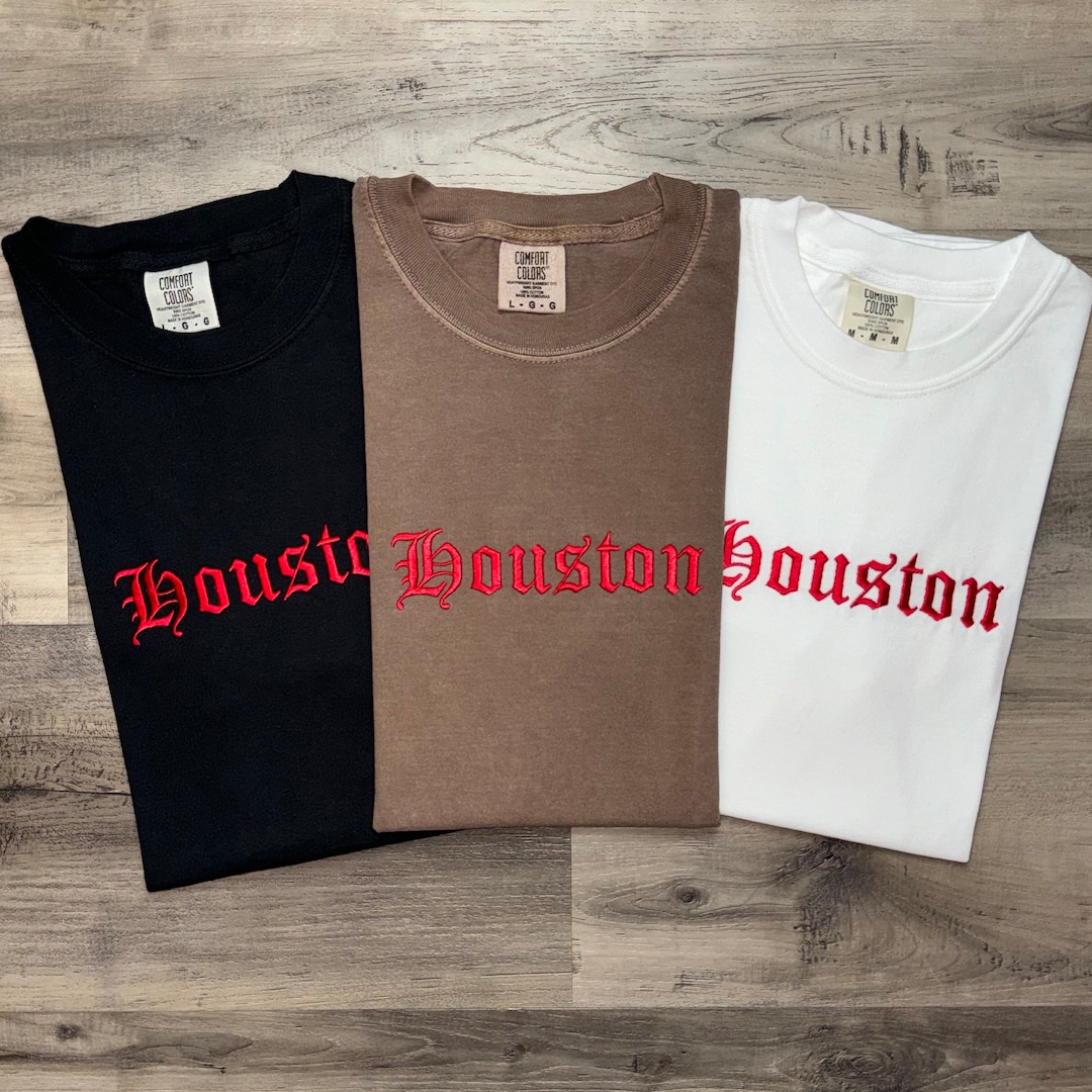 Embroidered Houston Texas T-shirt - Houston Shirt - Comfort Colors ...
