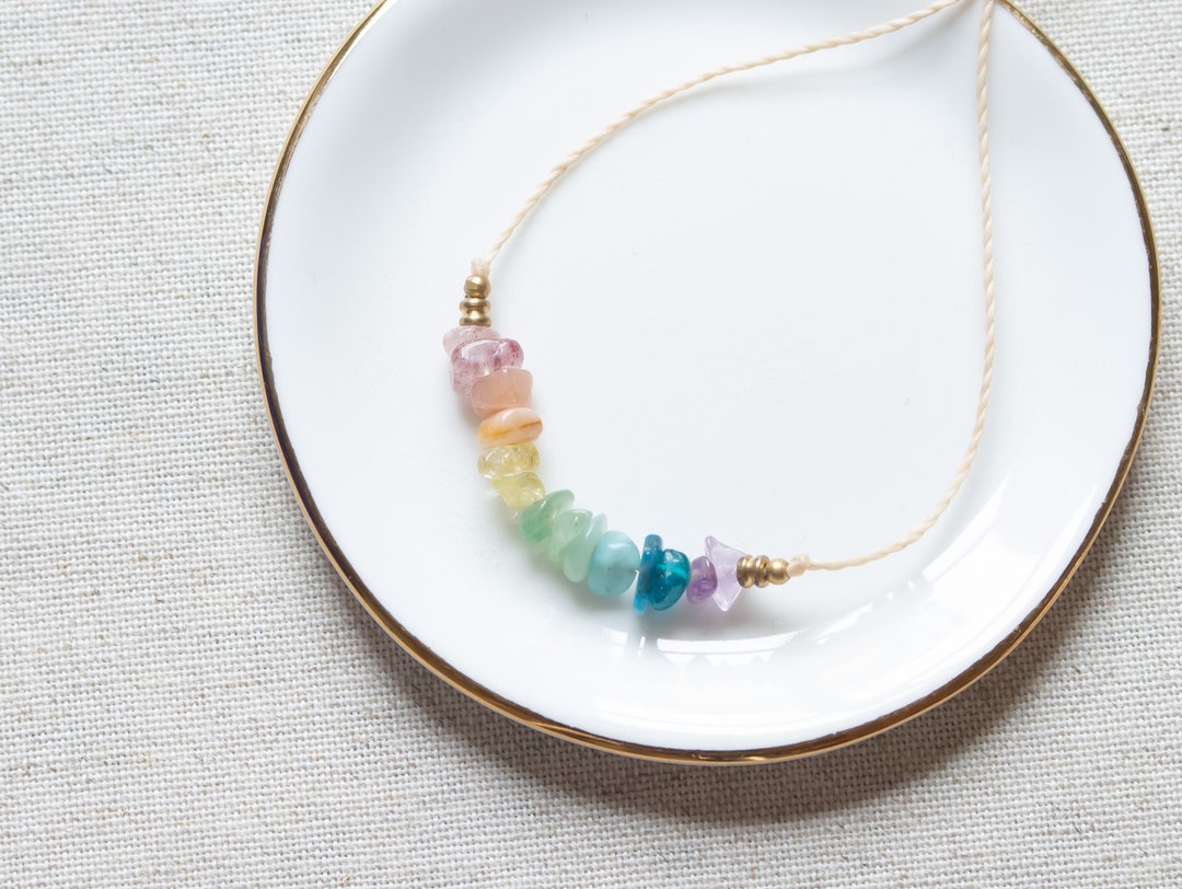 Chakra Bracelet | 7 Crystal Macrame Bracelet | Boho Hippie | Healing ...