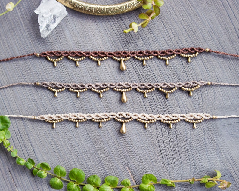 Bohemian Anklet Micro Macrame Healing Jewelry Tribal - Etsy