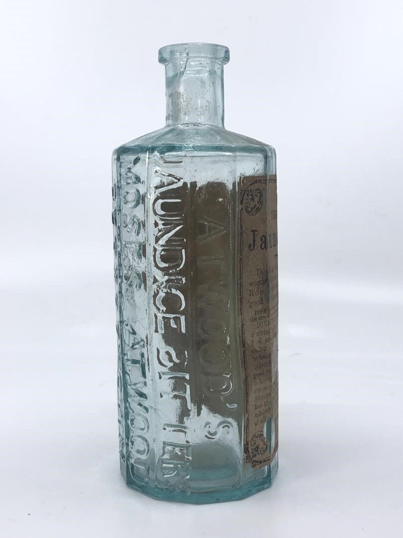 Atwood’s Vegetable Physical Jaundice Bitters Antique Bottle With Label ...