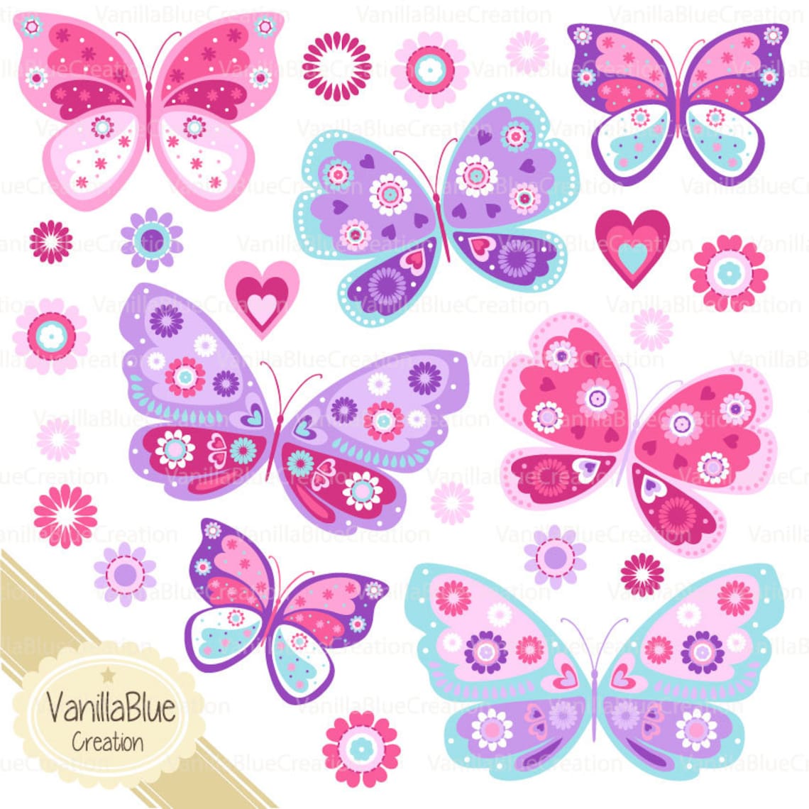 Clipart of Butterflies, Spring Clipart, Butterfly Patterns, Butterfly ...