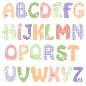 Clipart Alphabet, Clipart Letters, Clipart Birth, Clipart Invitation ...