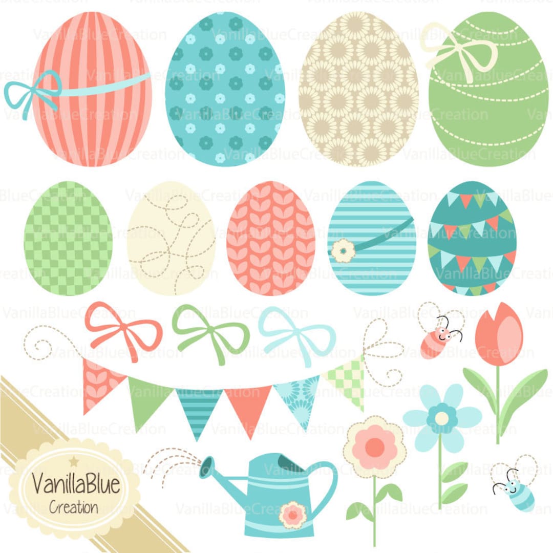 Clipart Easter, Clipart Easter Eggs, Decoration Easter, Spring Easter ...