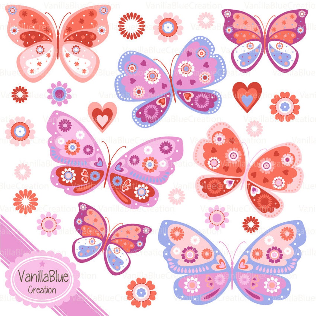 Clipart of Butterflies, Spring Clipart, Butterfly Patterns, Butterfly ...