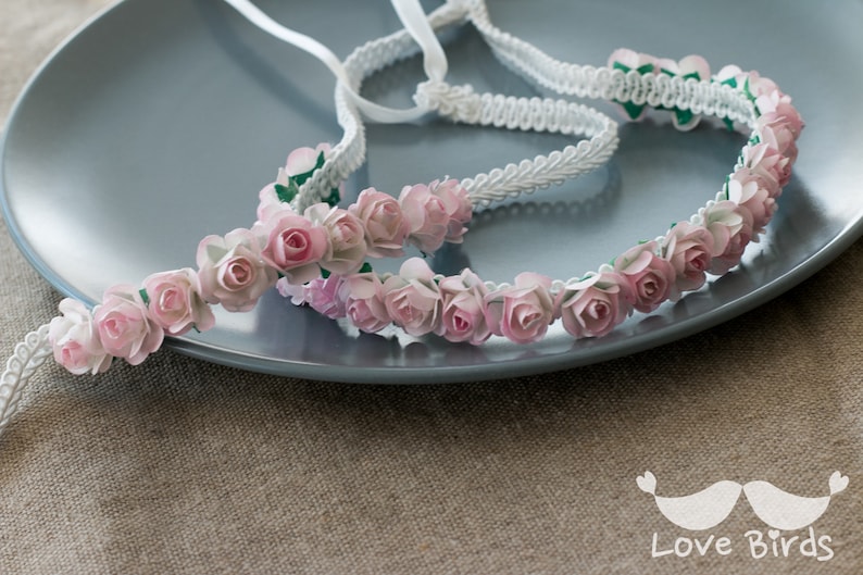 Mother & Baby Hair Wreath Set Pale Pink Newborn Floral | Etsy