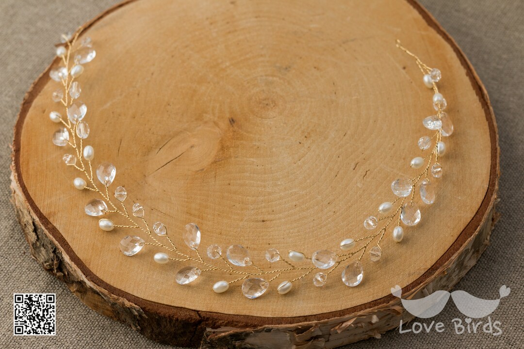 Bridal Wreath, Stripes, Crystal Beads - Etsy