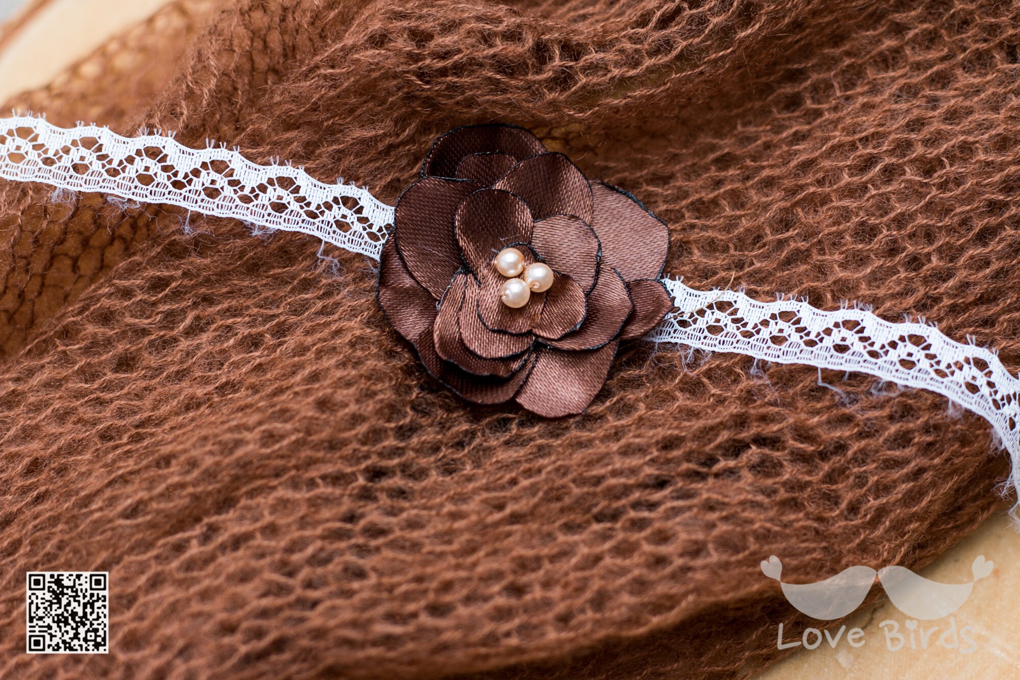 Baby Hairband Wrap Mohair Newborn Photoset Brown , Newborn Photoshoot ...