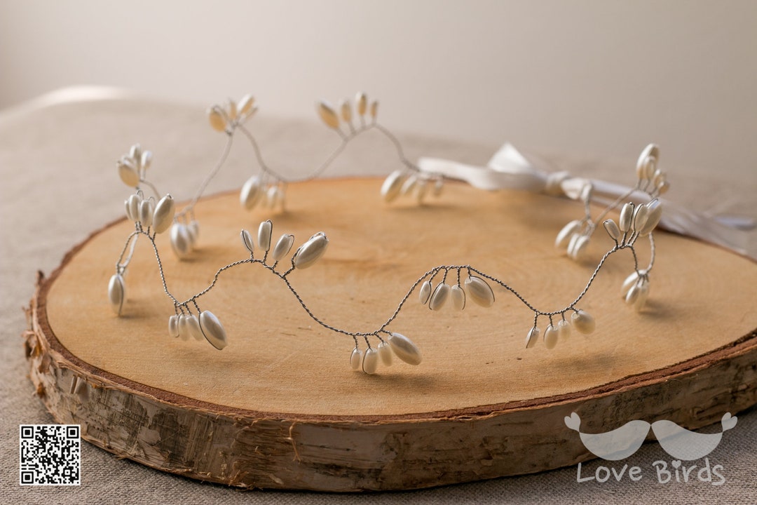 Bridal Wreath, Stripes, Crystal Beads - Etsy