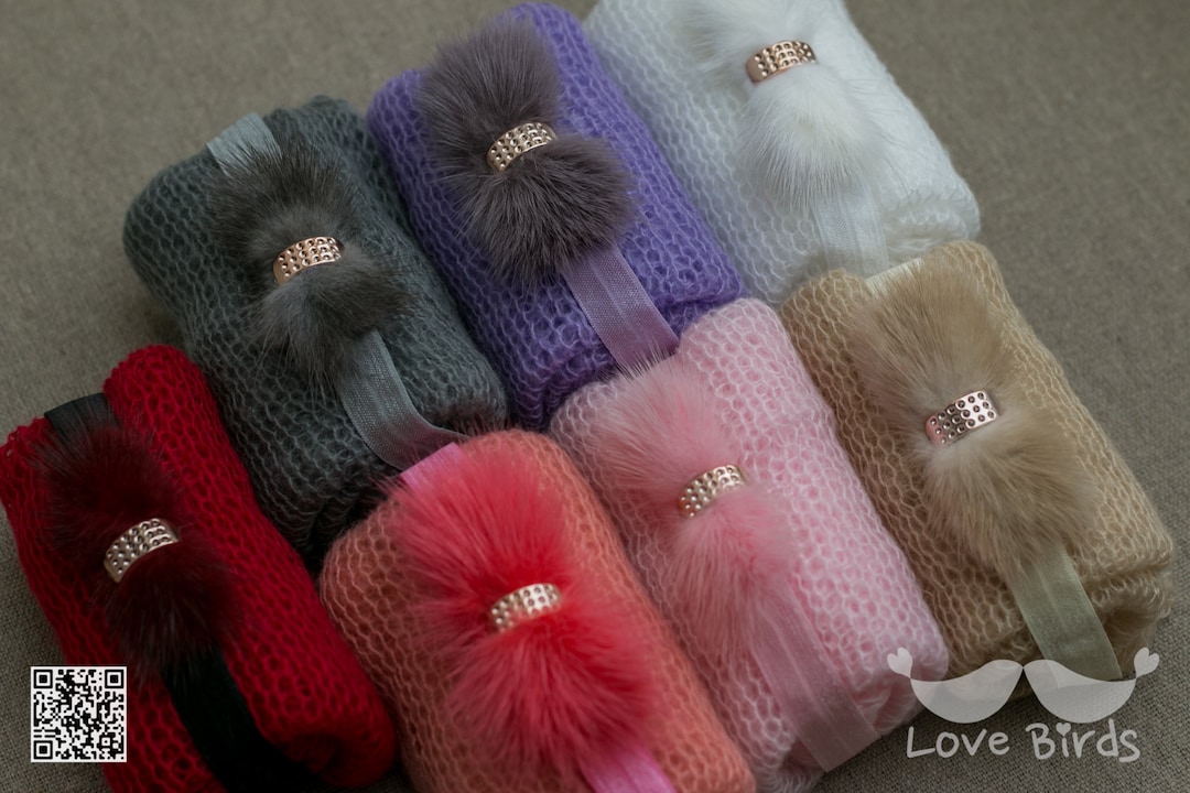 Baby Headband + Wrap Mohair Newborn Photoset - Color Picker -, Newborn ...