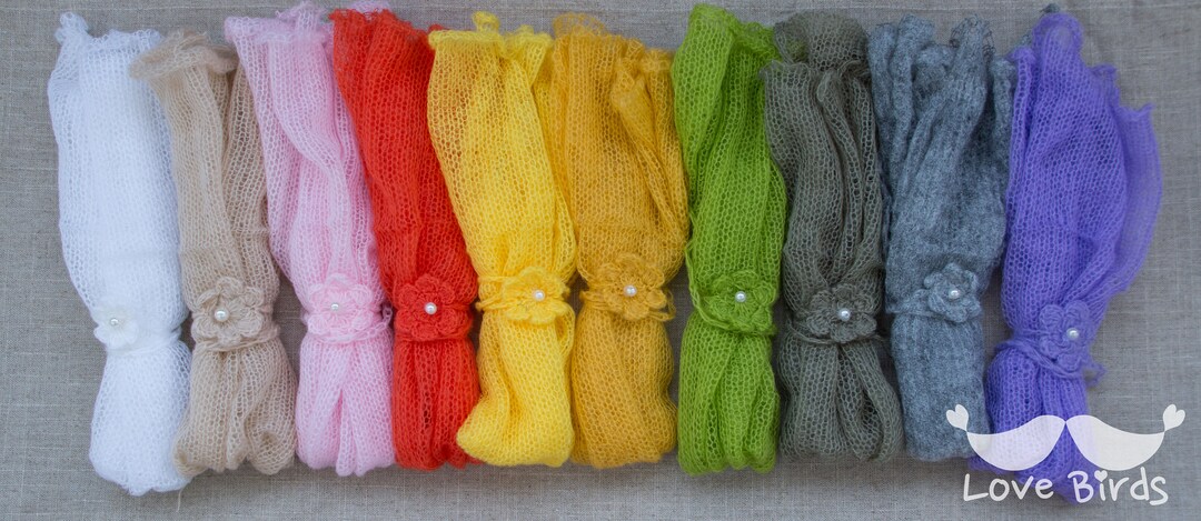 Photoset Consisting of Baby Hairband Wrap Mohair for Newborns Color ...
