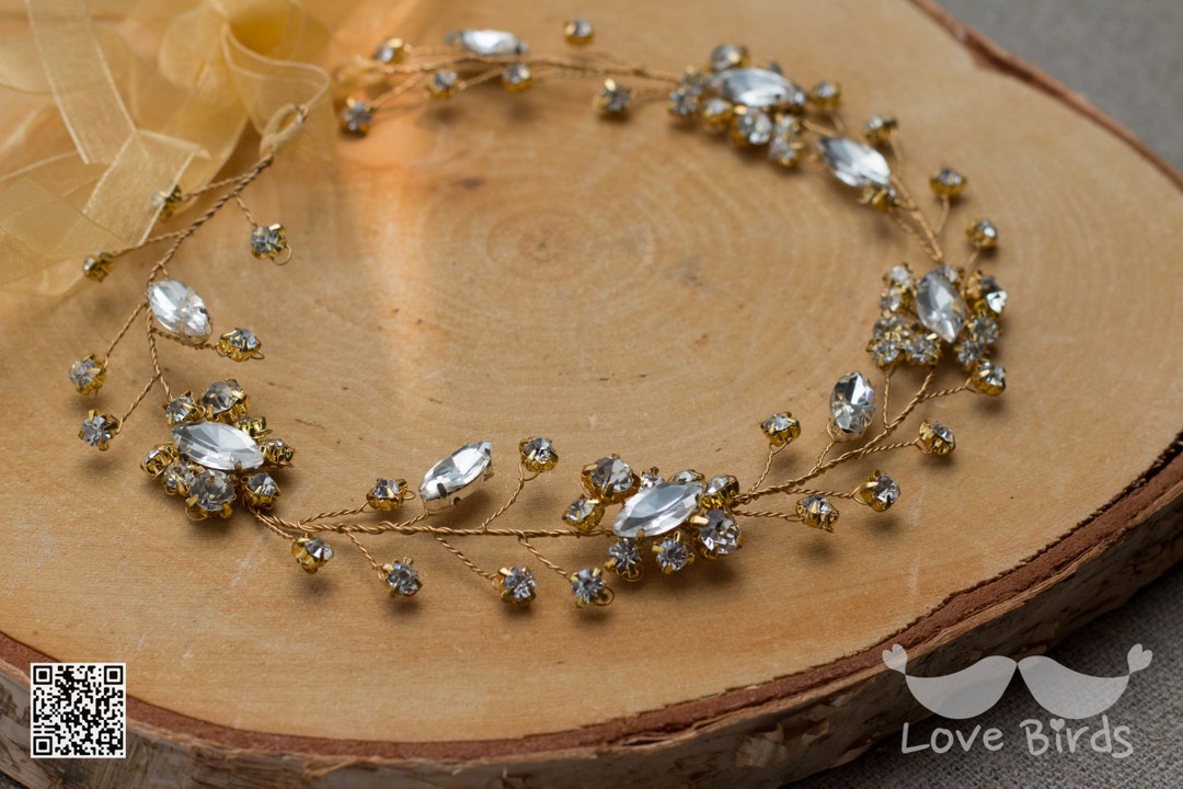 Bridal Wreath, Stripes, Crystal Beads - Etsy