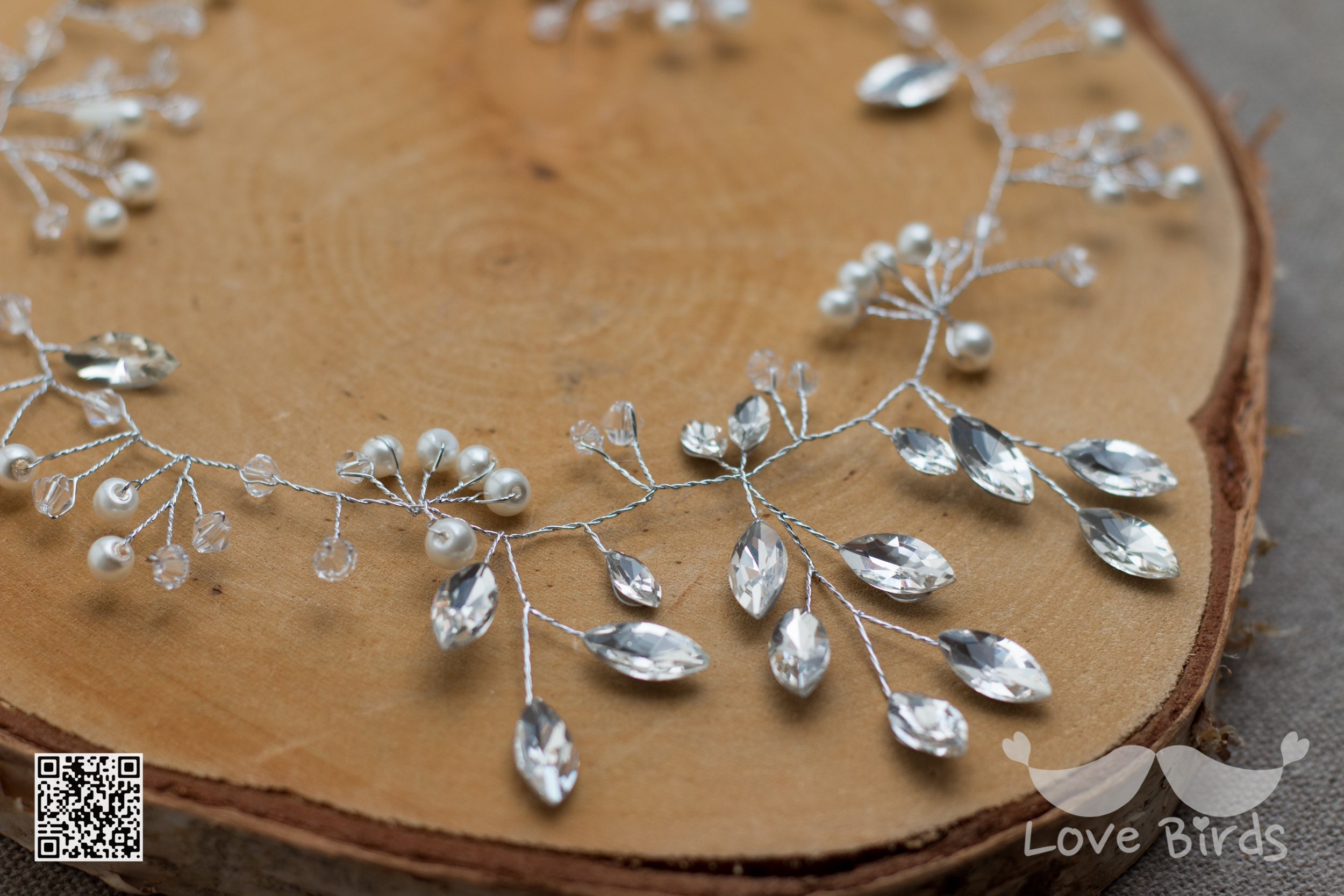 Accesorios para el cabello de corona nupcial, banda de pelo de perla de ...