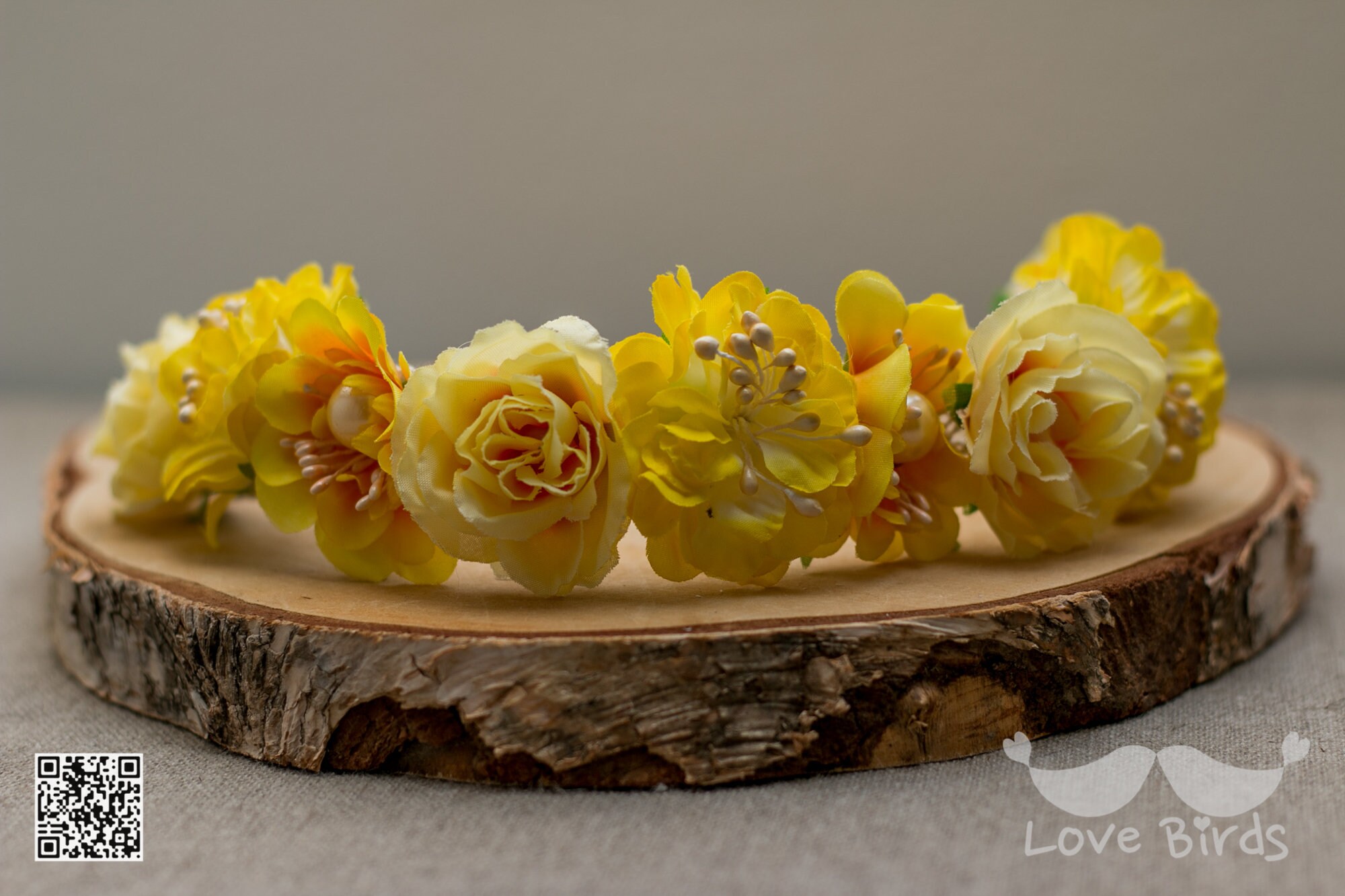 Bride Floral Wreath Yellow Bridal Hair Wreath Headdress - Etsy