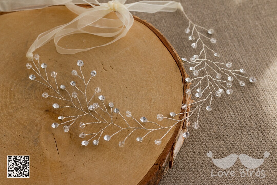 Bridal Wreath, Stripes, Crystal Beads - Etsy