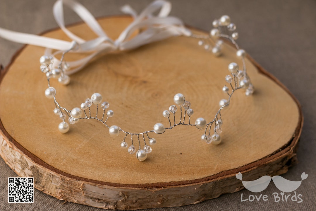 Bridal Wreath, Stripes, Crystal Beads - Etsy