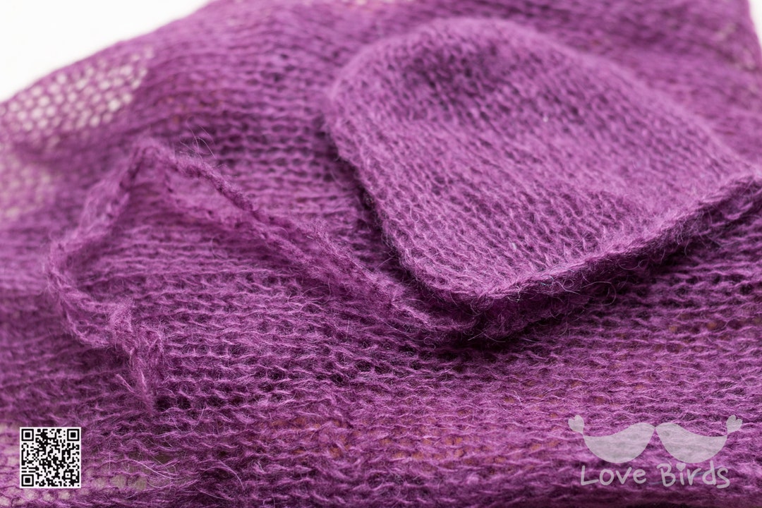 Baby Hat Wrap Mohair Newborn Photoset Purple , Newborn Photoshoot ...