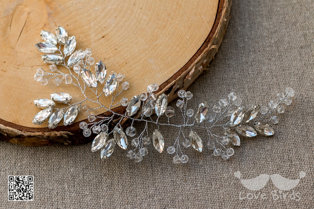 Bridal Wreath, Stripes, Crystal Beads - Etsy