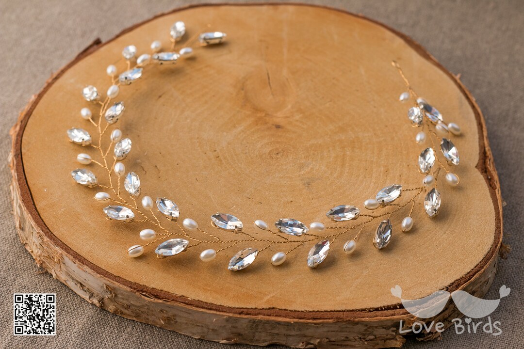 Bridal Wreath, Stripes, Crystal Beads - Etsy