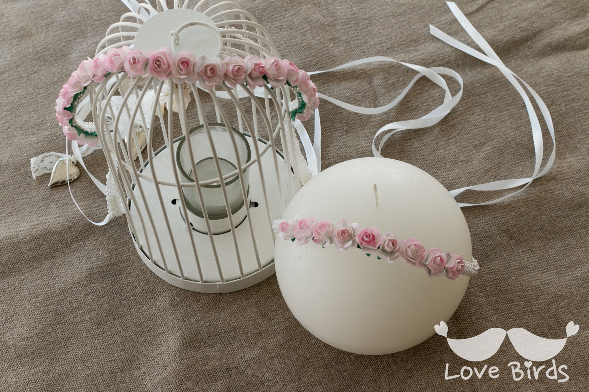 Mother & Baby Hair Wreath Set Pale Pink, Newborn Floral Wreath, Paper ...