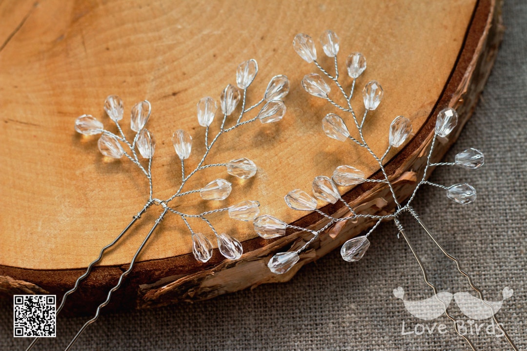 Bride Headdress Wedding Hairpins With Pearls - Etsy