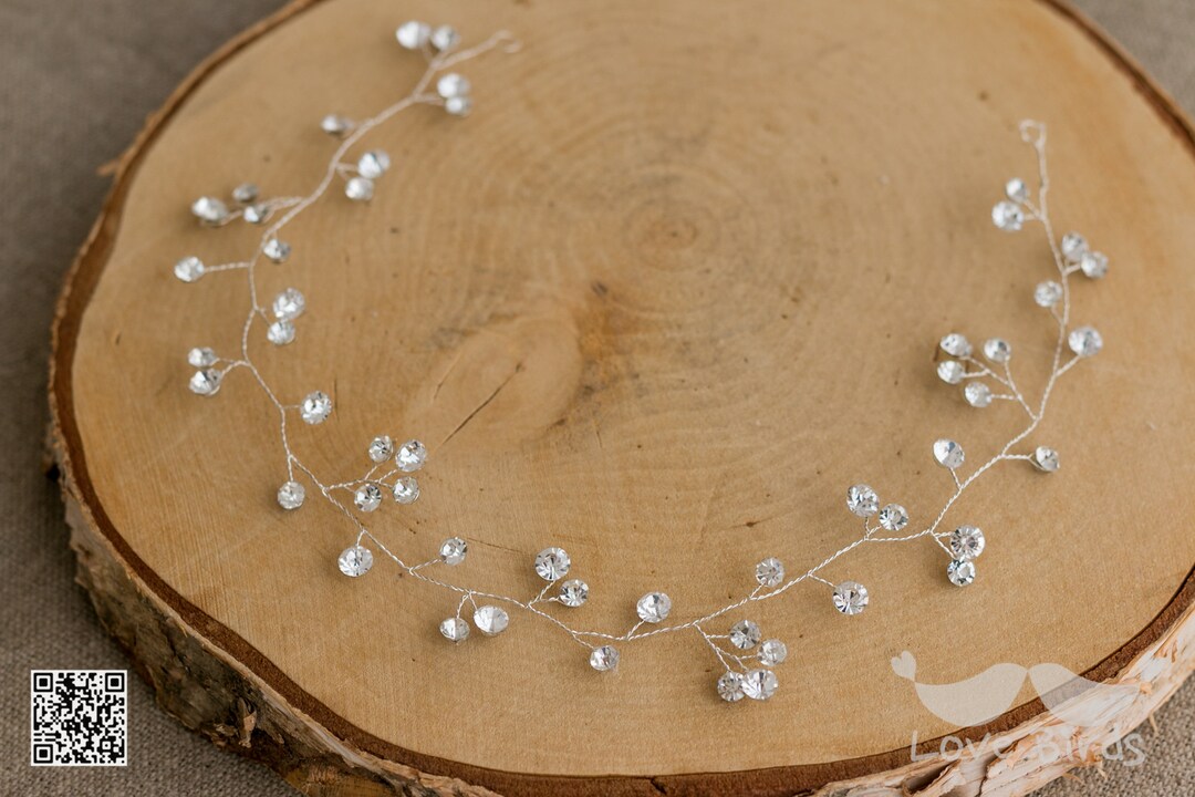 Bridal Wreath, Hair Room With Round Rhinestone, Hairband - Etsy