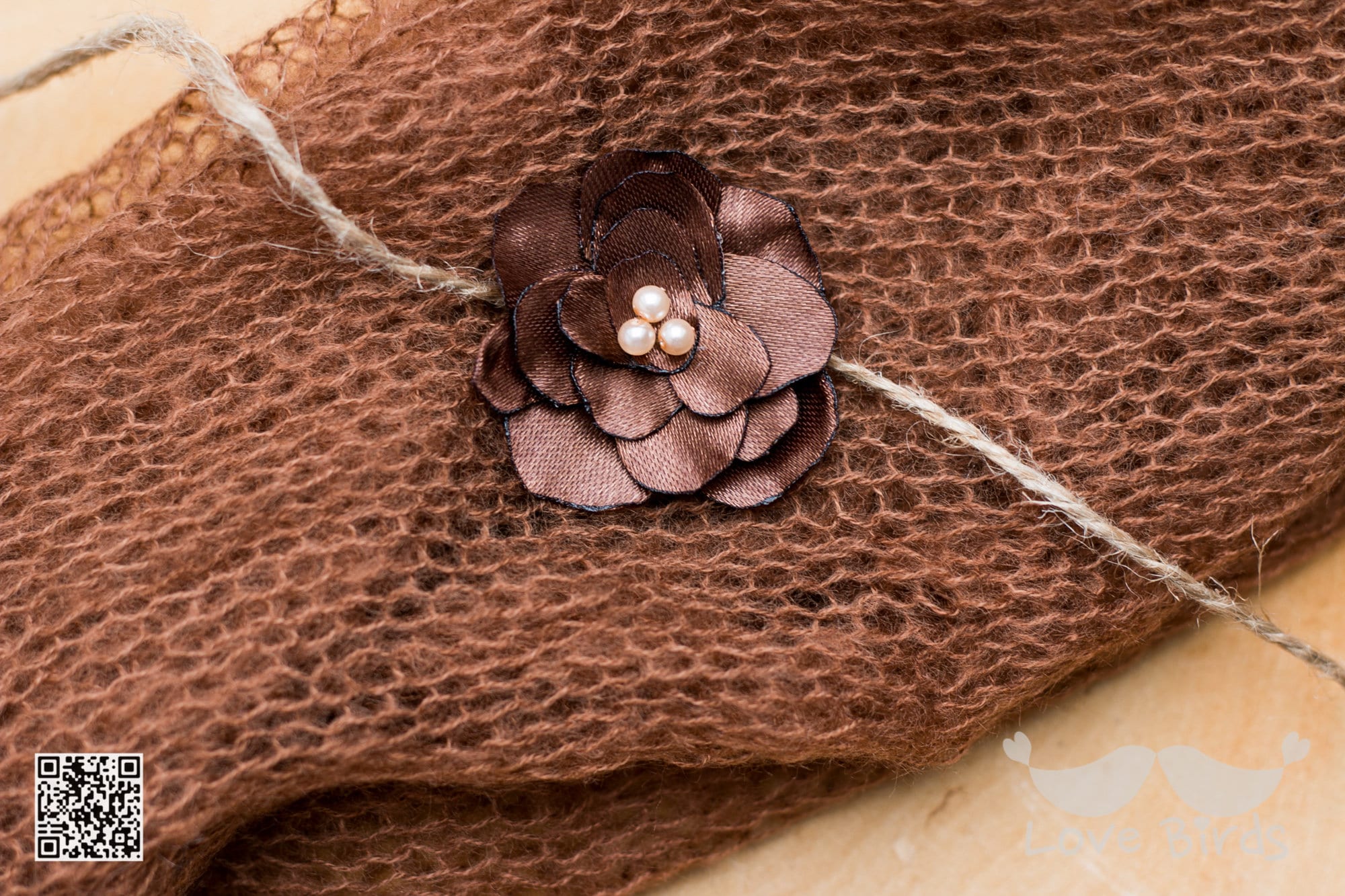Baby Hairband Wrap Mohair Newborn Photoset Brown , Newborn Photoshoot ...