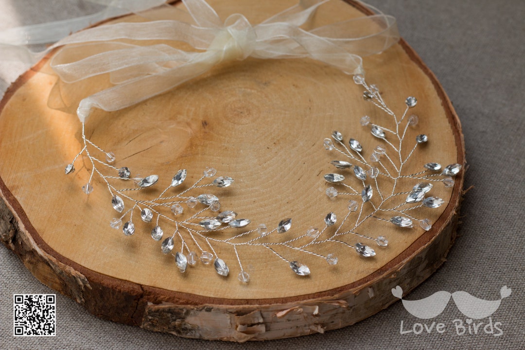 Bridal Wreath, Stripes, Crystal Beads - Etsy UK