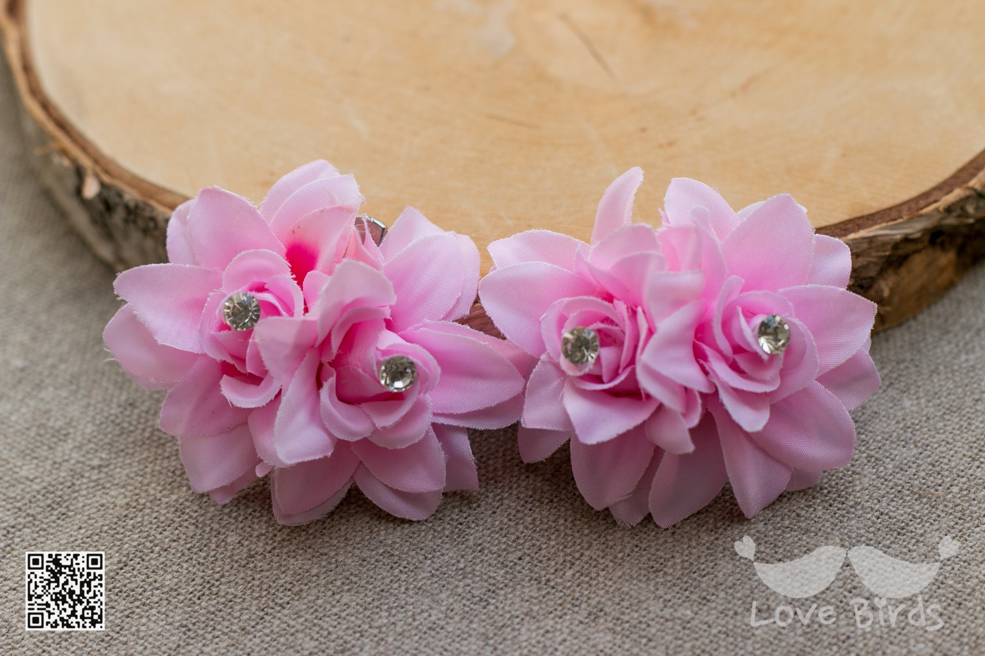 Kinder Kopfschmuck Haarclip Rosa Stoffblumen - Etsy.de