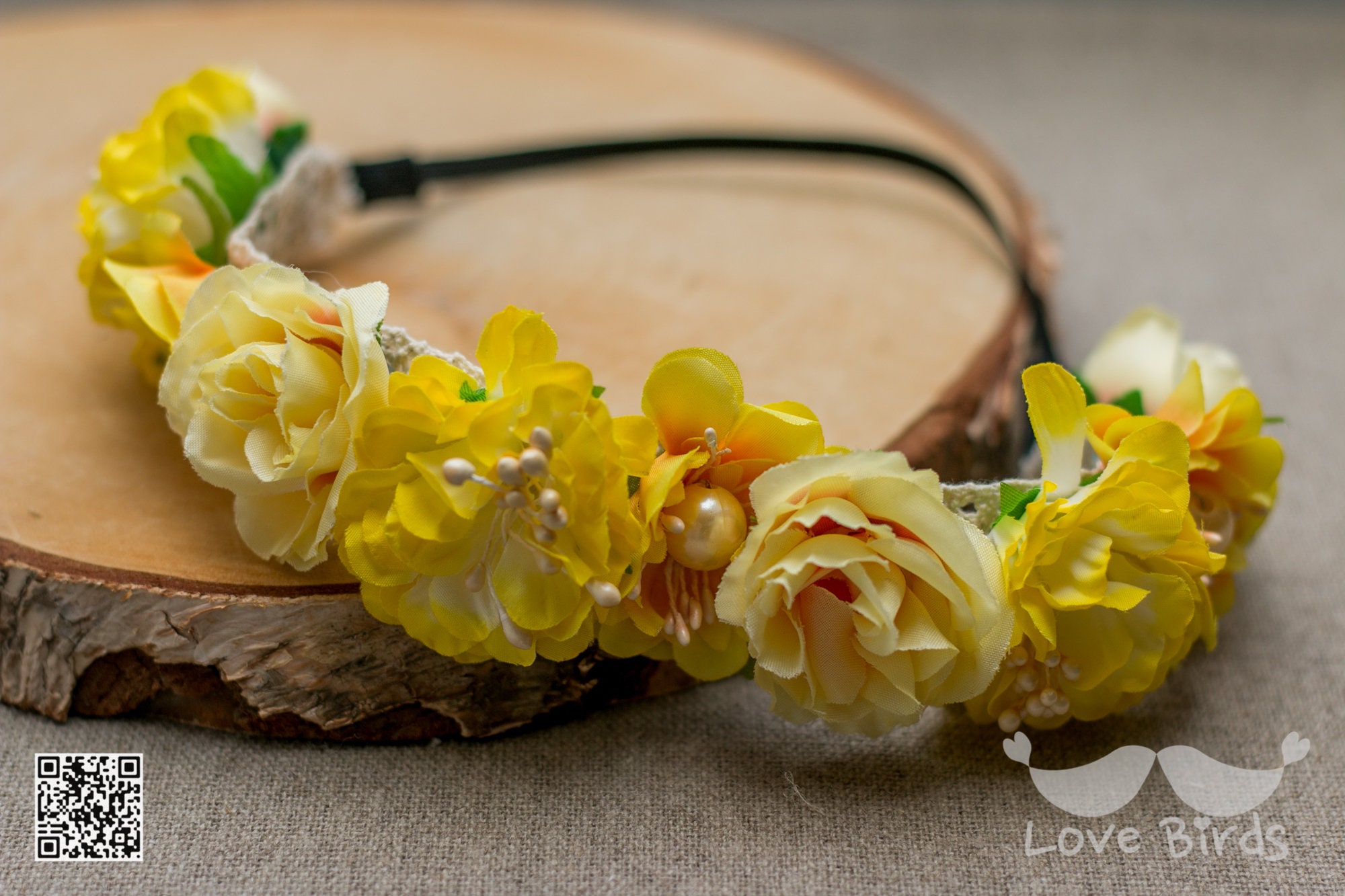 Bride Floral Wreath - Yellow -, Bridal Hair Wreath, Headdress - Etsy