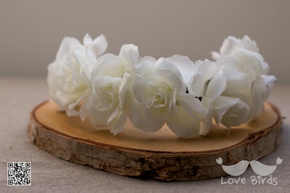 Braut Haarband/Blumenkranz Creme Braut Haarkranz | Etsy