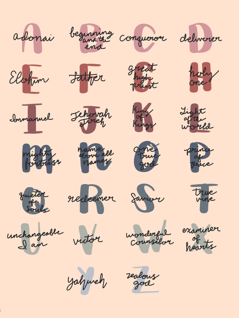 Names of God Alphabet Print-digital Download - Etsy